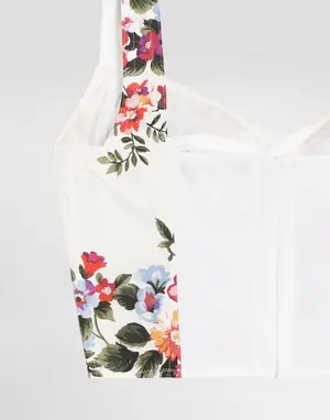 Dolce & Gabbana Floral Print Cotton Bustier Top - Multicolor