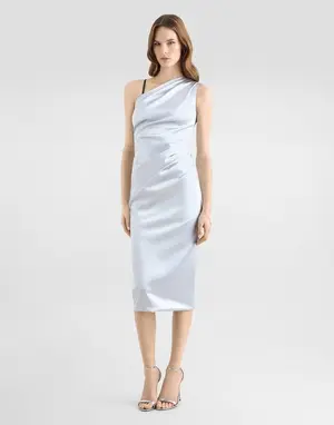 Dolce & Gabbana One-shoulder Stretch Satin Dress