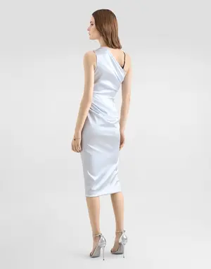Dolce & Gabbana One-shoulder Stretch Satin Dress