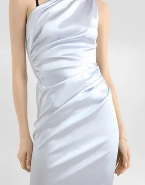 Dolce & Gabbana One-shoulder Stretch Satin Dress
