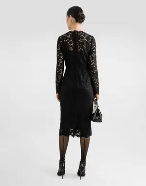 Dolce & Gabbana Polka Dot Pleated Maxi Dress - Black