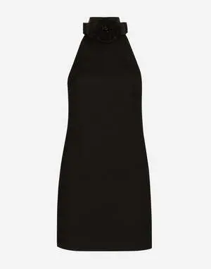 Dolce & Gabbana Polka Dot Pleated Maxi Dress - Black