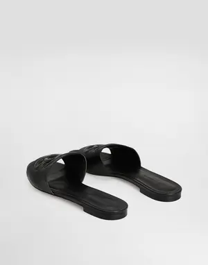 Dolce & Gabbana Calfskin Sliders - Black