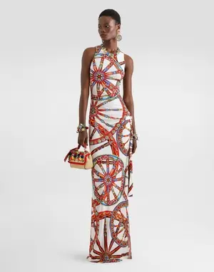 Dolce & Gabbana Carretto Print Viscose Jersey Jumpsuit