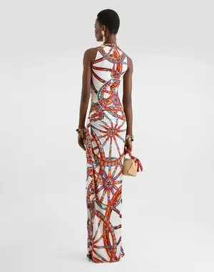 Dolce & Gabbana Carretto Print Viscose Jersey Jumpsuit
