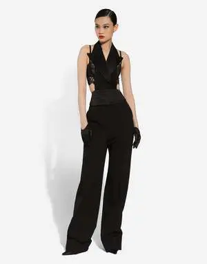 Dolce & Gabbana Double-breasted Silk Satin Vest With Low Neckline On The Back Shirts And Tops