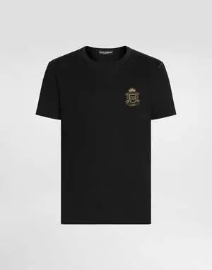 Dolce & Gabbana T-shirt With Heraldic Patch T-shirts And Polos - Black