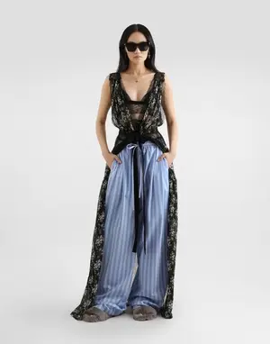Dolce & Gabbana Geranium Bouquets-print Chiffon Dressing Gown Dresses