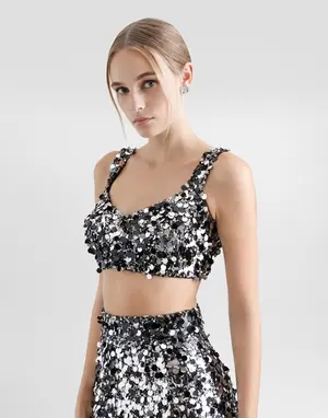 Dolce & Gabbana Sequined Bralette Top Shirts And Tops