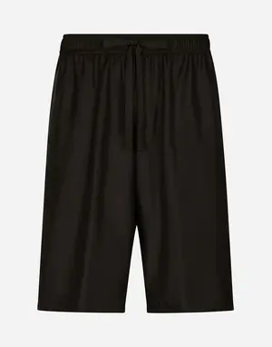 Dolce & Gabbana Pleated Cotton Linen Trousers - Black