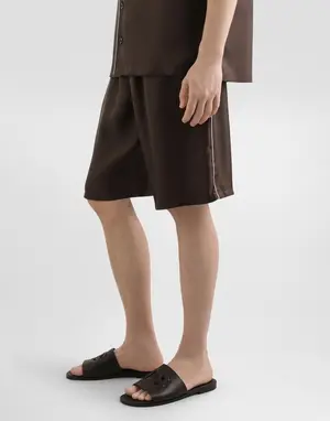 Dolce & Gabbana Silk Twill Trousers - Brown