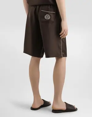 Dolce & Gabbana Silk Twill Trousers - Brown