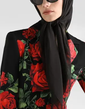 Dolce & Gabbana Rose-print Charmeuse Single-breasted Jacket Blazers