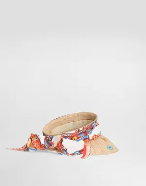 Dolce & Gabbana Carretto-print Raffia Hat Accessories Multi-colored