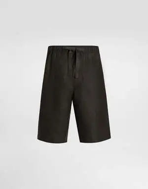 Dolce & Gabbana Linen Fabric Shorts Pants And Shorts - Black