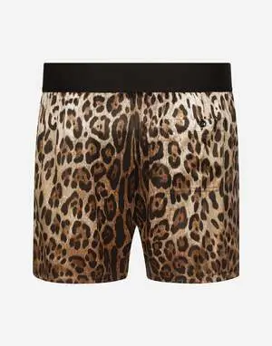 Dolce & Gabbana Leopard Silk Boxer Shorts - Print