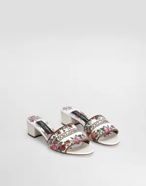 Dolce & Gabbana Embroidered Nappa Leather Mules - White