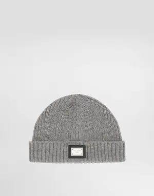 Dolce & Gabbana Ribbed Knit Hat Accessories Gray - Grey