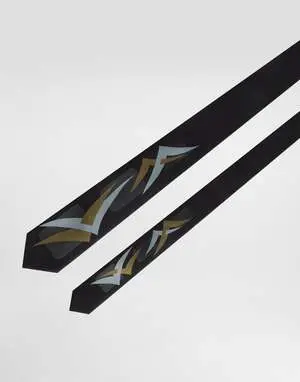 Dolce & Gabbana Vintage-print Twill Neck Tie - Grey