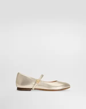 Dolce & Gabbana Laminated Nappa Leather Ballet Flats Shoes Leather - Grey