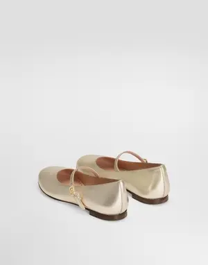Dolce & Gabbana Laminated Nappa Leather Ballet Flats With Buckle Detail