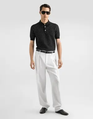 Dolce & Gabbana Micro-dot Stitch Polo Shirt Sweaters And Cardigans Multi-colored