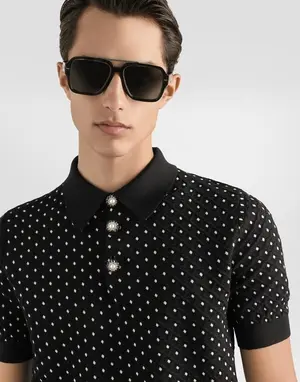 Dolce & Gabbana Micro-dot Stitch Polo Shirt Sweaters And Cardigans Multi-colored