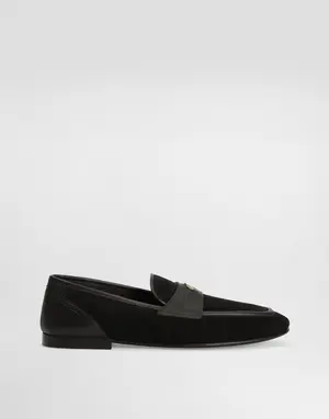 Dolce & Gabbana Split Calfskin Slipper Driver Shoes And Loafers - Black