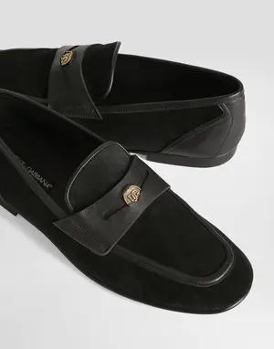 Dolce & Gabbana Split Calfskin Slipper Driver Shoes And Loafers - Black