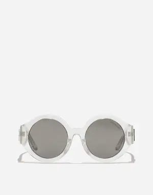 Dolce & Gabbana Transparent Glitter Round Frame Sunglasses - Multicolor