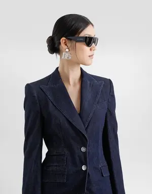 Dolce & Gabbana Single-breasted Denim And Silk Turlington Jacket Denim And Jeans Multi-colored