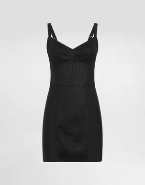 Dolce & Gabbana Sheath Dress In Stretch Fabric And Lace Collection - Black