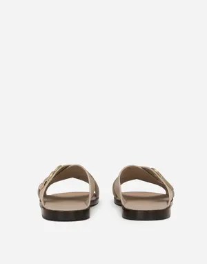 Dolce & Gabbana Calfskin Cross-strap Slides