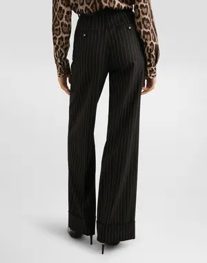 Dolce & Gabbana Pinstriped Bi-stretch Wool Trousers