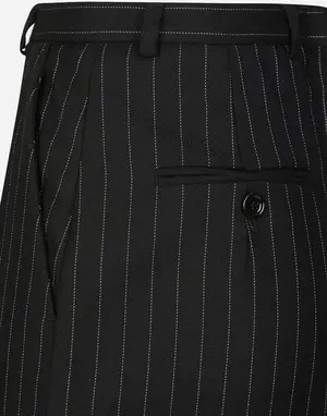 Dolce & Gabbana Pinstripe Wool Calf-length Skirt Skirts Multi-colored