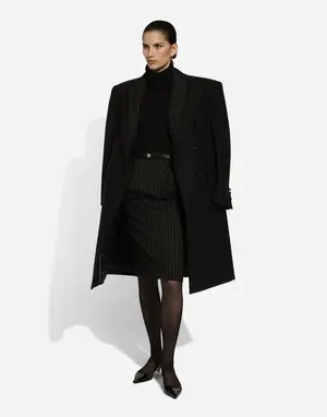 Dolce & Gabbana Pinstripe Wool Calf-length Skirt Skirts Multi-colored