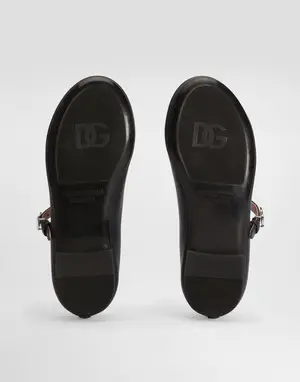 Dolce & Gabbana Nappa Leather Ballet Flats With Logo Buckle