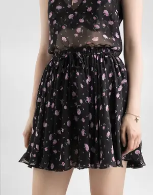 Dolce & Gabbana Carnations-print Chiffon Circle Skirt Skirts