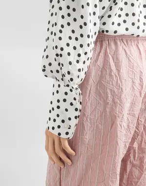 Dolce & Gabbana Polka-dot Print Wavy Silk Shirt Shirts