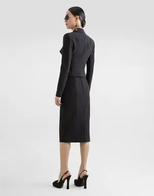 Dolce & Gabbana Short Single-breasted Technical Cady Jacket Blazers