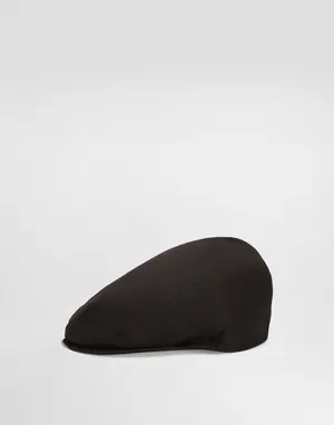 Dolce & Gabbana Linen Flat Cap With Branded Tag Hats And Gloves - Brown