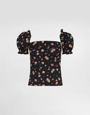 Dolce & Gabbana Small Floral Print Charmeuse Top - Multicolor