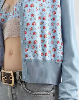 Dolce & Gabbana Rose-print Satin Cardigan