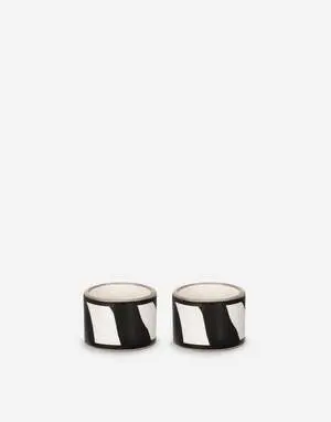 Dolce & Gabbana Porcelain Napkin Rings Set Of 2 - Multicolor