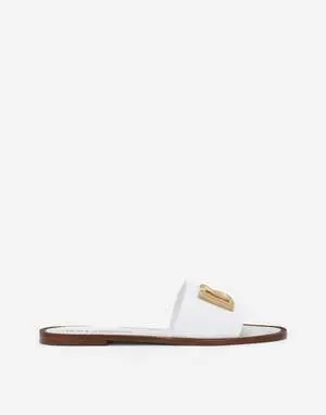 Dolce & Gabbana Calfskin Sliders - White