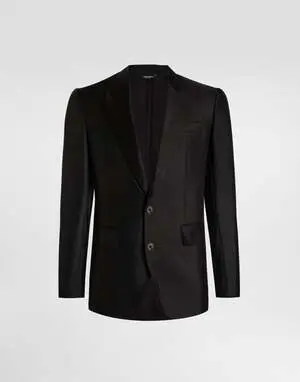 Dolce & Gabbana Sicilia Light Single-breasted Silk Twill Jacket Suits And Blazers - Black