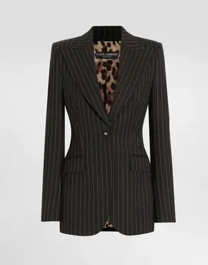 Dolce & Gabbana Single-breasted Pinstripe Wool Jacket Blazers Wool - Multicolor