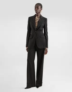 Dolce & Gabbana Single-breasted Pinstripe Wool Jacket Blazers Wool
