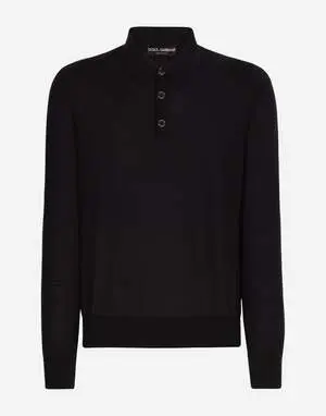 Dolce & Gabbana Extra-fine Cashmere Polo-shirt Sweaters And Cardigans Cashmere - Blue
