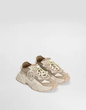 Dolce & Gabbana Daymaster Mesh, Split Calfskin And Down Sneakers